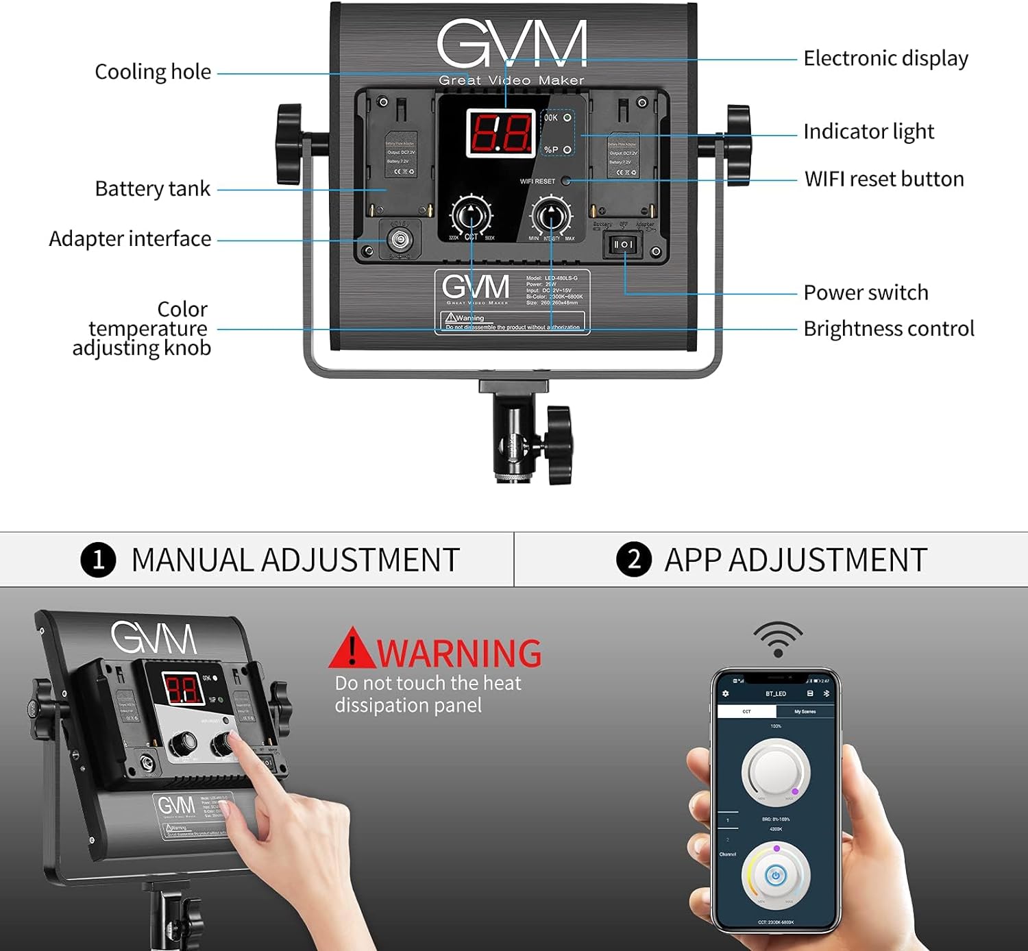 GVM Paquete de 2 kits de iluminación de video LED